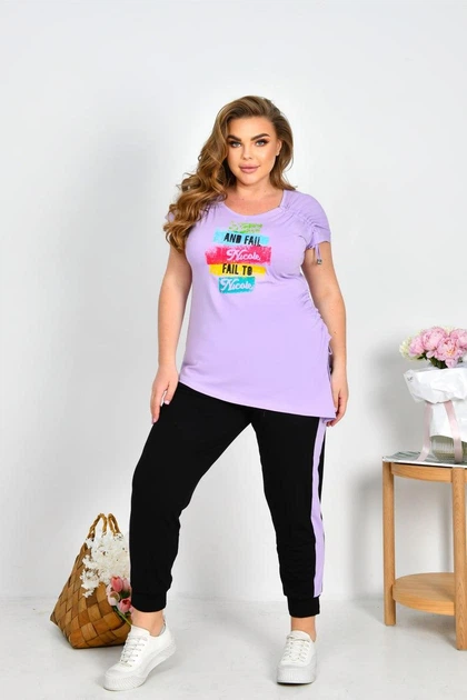 Спортивный костюм, мод КОР 21-158, сиреневый, размер 52-54 от продавца: Умная Хозяйка – в ...