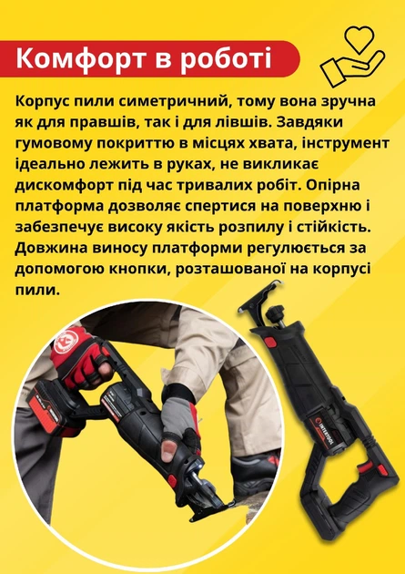 Шабельна пила акумуляторна Intertool wt-0367 електроножовка по металу дереву ножівка бездротова ...