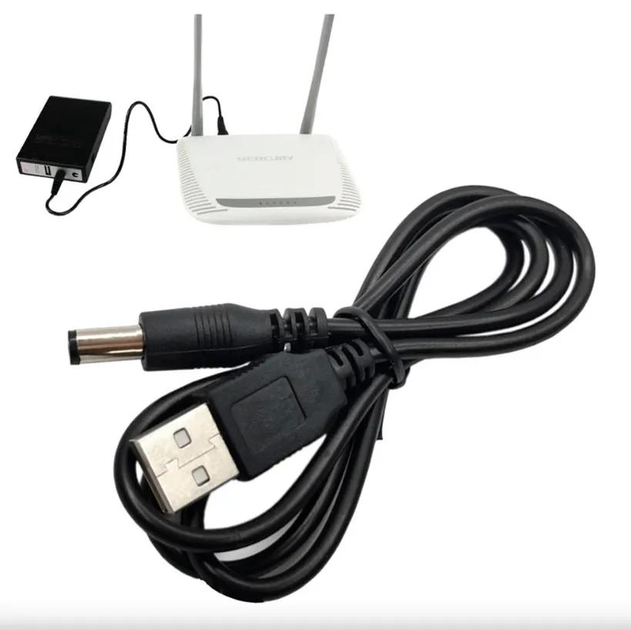 Кабель для роутера 9v перехідник з повербанка Usb 5v на Wi Fi роутер 9v