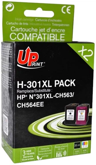 Набор картриджей UPrint CH563EE CH564EE для HP Dual pack 20 мл + 21 мл ...
