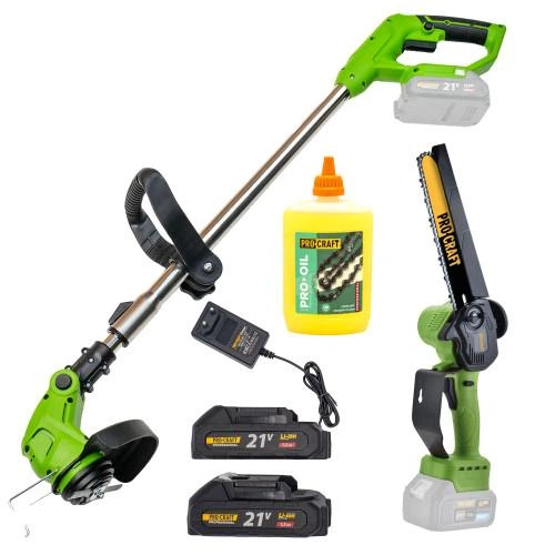 Аккумуляторная коса Procraft PTA24 + Аккумуляторная мини пила Procraft PKA24Li + масло 200 мл ...