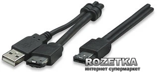 Кабель Manhattan eSATA+USB - Type-A USB и eSATA Male 1 м (325301 ...