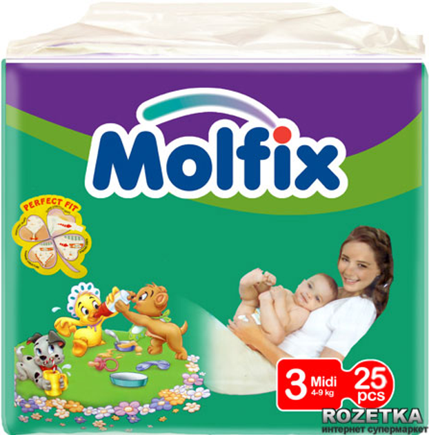 Подгузники 4-9 кг 25 Molfix dry & soft midi (8690536814084) – низкие ...