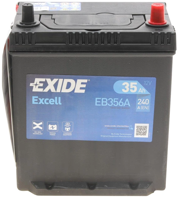 Аккумуляторная батарея Exide Excell 35 А/час 240 A 187 x 127 x 220 мм ...