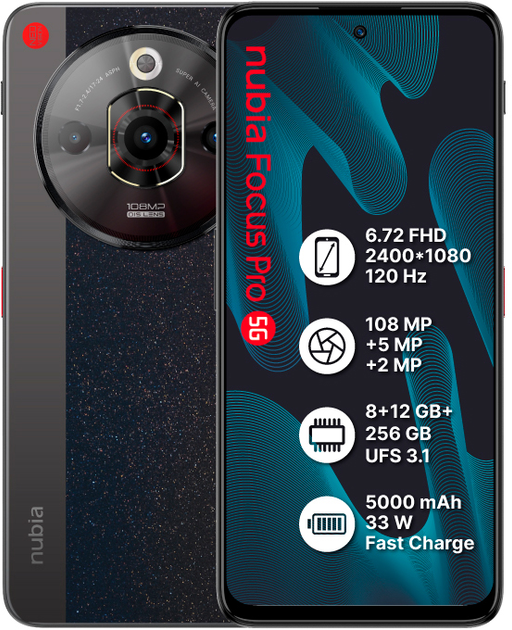 Мобильный телефон Nubia Focus Pro 5G 8/256GB Black – фото, отзывы ...