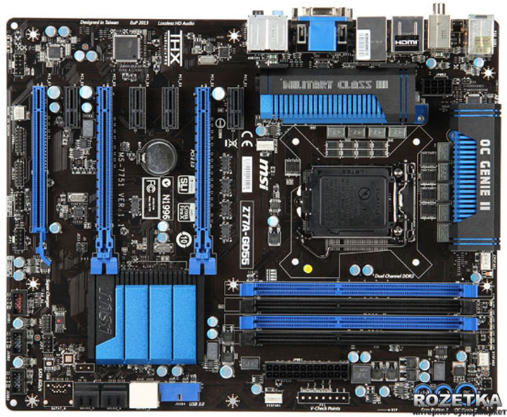 Материнская плата MSI Z77A-GD55 (s1155, Intel Z77, PCI-Ex16) – фото ...
