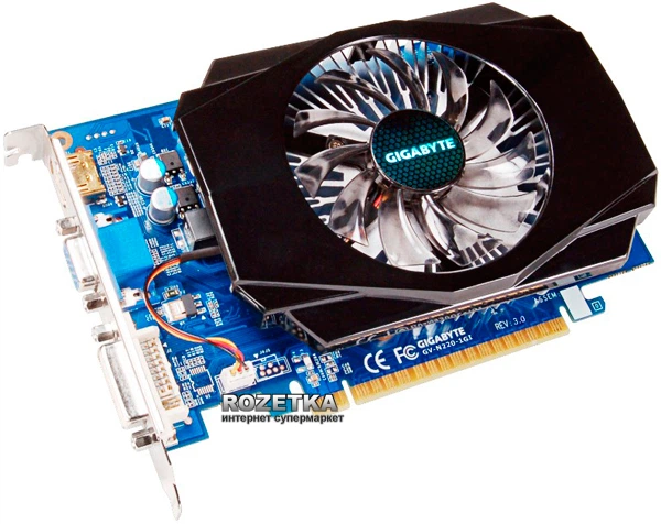 Видеокарта Gigabyte PCI-Ex GeForce GT 220 1024MB GDDR3 (128bit) (506/ ...