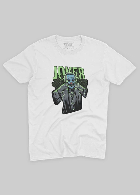 Футболка для хлопчика MODNO з принтом суперзлодія - Джокер 146-152 см Білий (TS001-1-WHI-006-005 ...