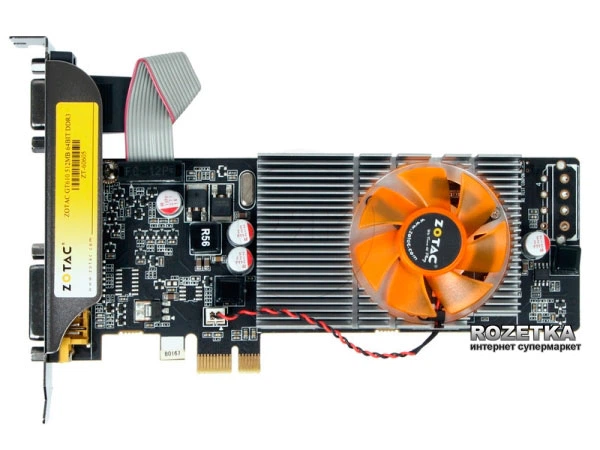Видеокарта Zotac PCI-Ex GeForce GT 610 ZONE 512MB GDDR3 (64bit) (810/1066) (VGA, DVI, HDMI) (ZT ...