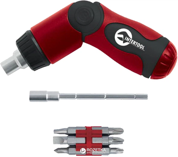 Отвертка переломная реверсионная Intertool и комплектом насадок 14 предметов (VT-1014) – фото ...