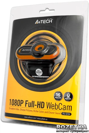 Веб-камера A4Tech PK-920H-2 HD Black+Orange – фото, отзывы, характеристики в интернет-магазине ...