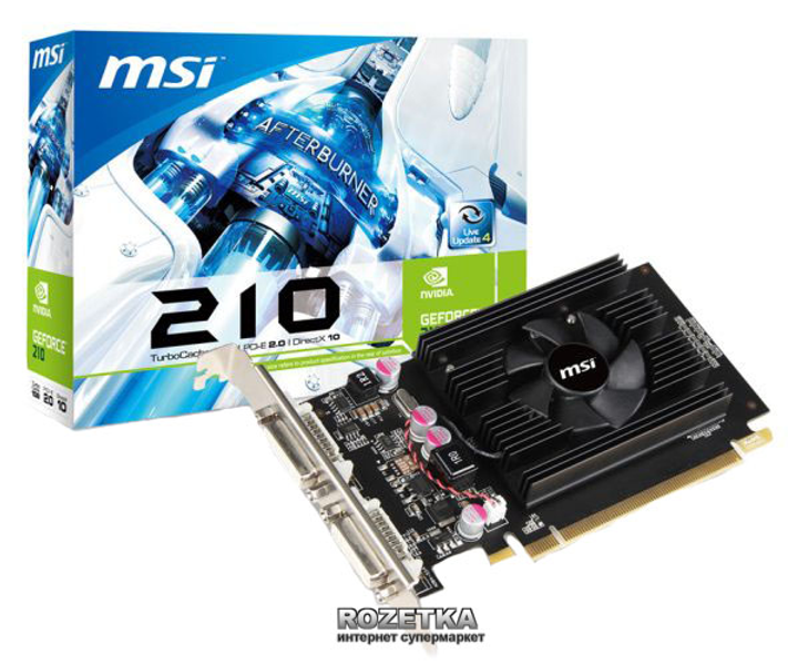 Видеокарта MSI PCI-Ex GeForce 210 512MB GDDR2 (64bit) (459/532) (2xDVI ...