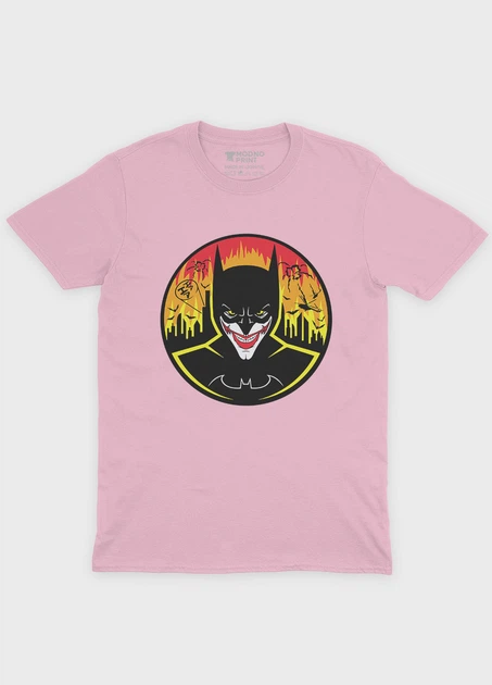 Футболка для дівчинки MODNO з принтом суперзлодія - Джокер 122-128 см 146-152 см Блідо-рожевий ...