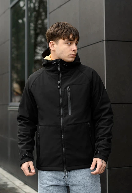 Куртка чоловіча з капюшоном Staff soft shell ber black XL (261103) від продавця: Nextore – в ...