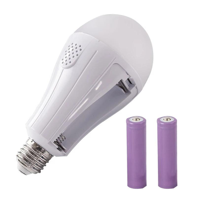 LED Лампа с аккумулятором аварийная цоколь (патрон E27/15W/3W от АКБ/2* ...