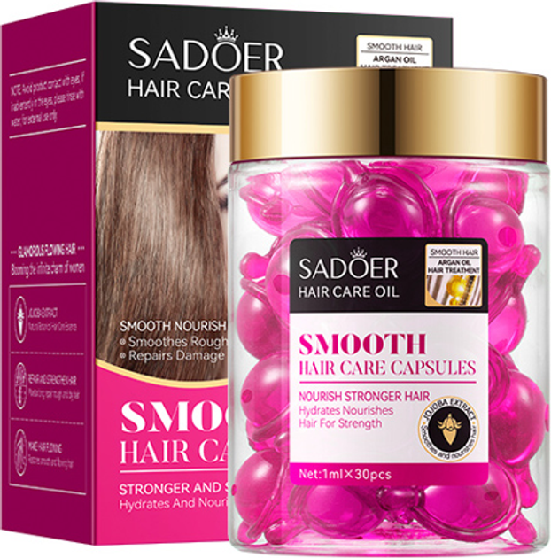 Капсулы для разглаживания волос Sadoer Argan Oil Jojoba Smooth Hair ...