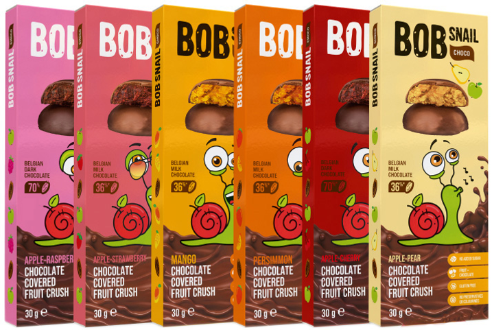 Набір натуральних цукерок Bob Snail у шоколаді Асорті 30 г х 6 шт