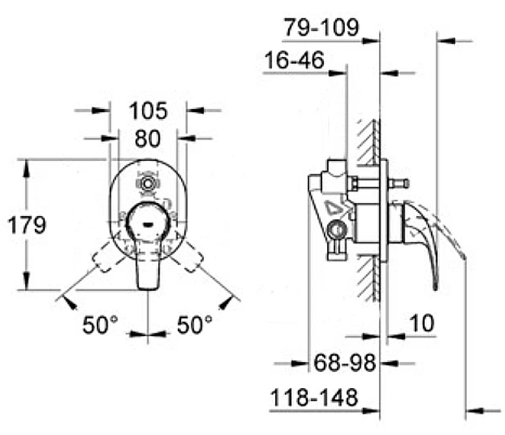 Смеситель для ванны GROHE BauCurve 29043000 – фото, отзывы ...