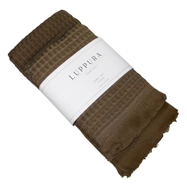 Набір з 2 х вафельних рушників Nilteks Luppura Bej 50х90 70х140 2 шт купити онлайн на Rozetka