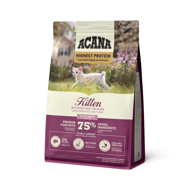 Корм Acana Highest Protein Kitten сухой с курицей, индейкой и лососем ...