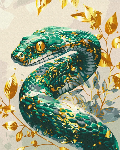 Картина по номерам Изумрудная змея с красками металлик Brushme 40 х 50 BS54118 – фото, отзывы ...
