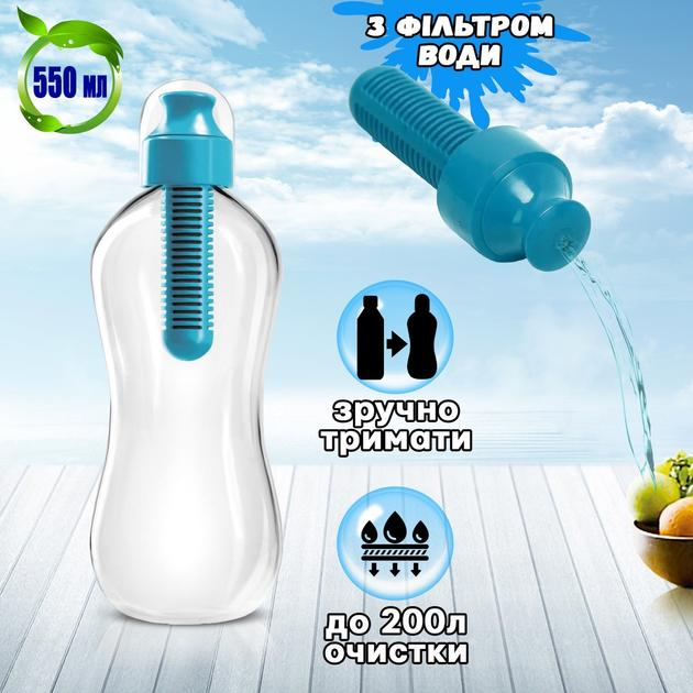 Бутылка для питьевой воды с фильтром герметичная многоразовая для ...