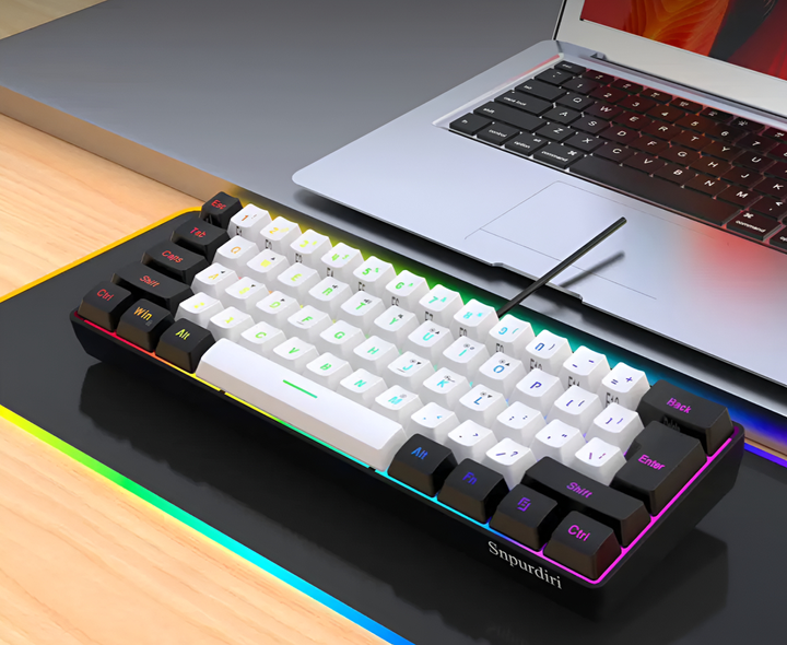 Проводная игровая клавиатура 7KEYS с RGB подсветкой, мини-клавиатура с ...