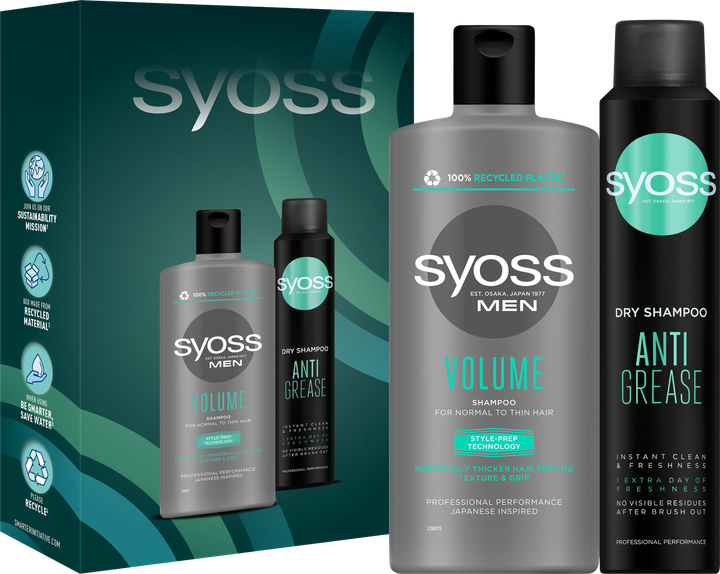 Набір для чоловіків SYOSS For men Clean & Freshness Шампунь Men Volume ...
