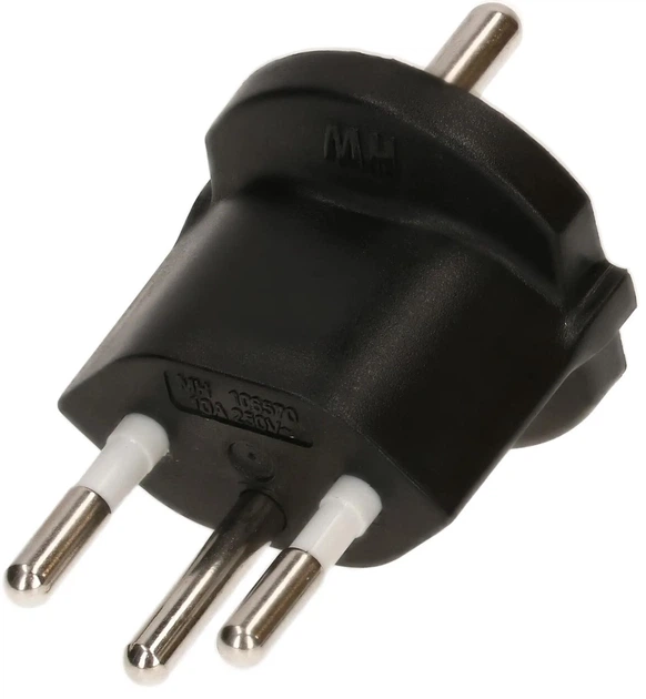 Перехідник мережевий Fisso Tipo 12 / Schuko CEE 7/7 для швейцарської вилки EU (Type F) / CH ...