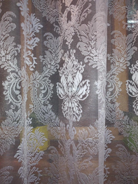 Тюль жаккард коротка з малюнком корона біла на відріз 200 100см купити онлайн на Rozetka