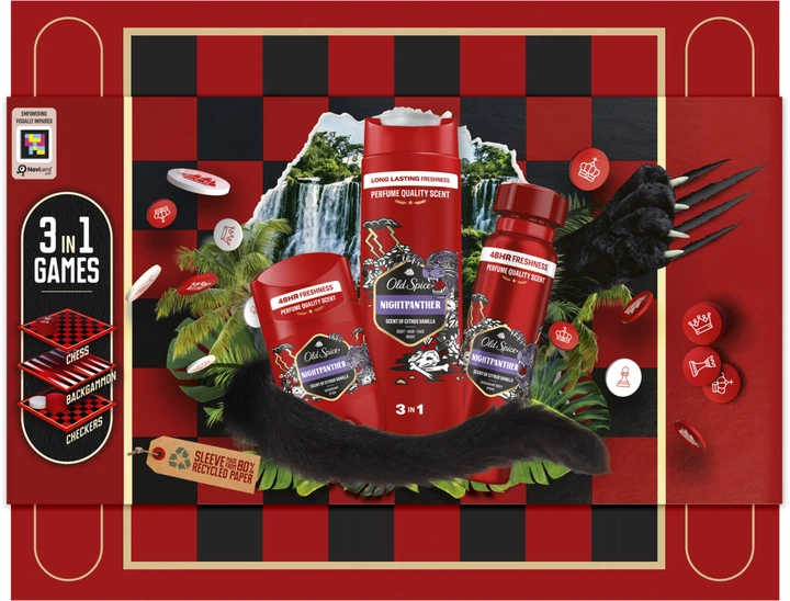 Подарунковий набір Old Spice 3-в-1 Night Panther Gamebox Дезодорант 150 ...