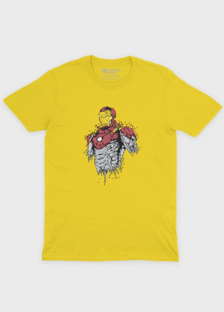 Футболка для дівчинки MODNO з принтом супергероя - Залізна Людина 110-116 см Жовтий (TS001-1-SUN ...