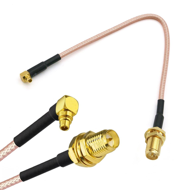 Кабель антенный RP SMA Female - MMCX угловой 30см переходник пигтейл ...