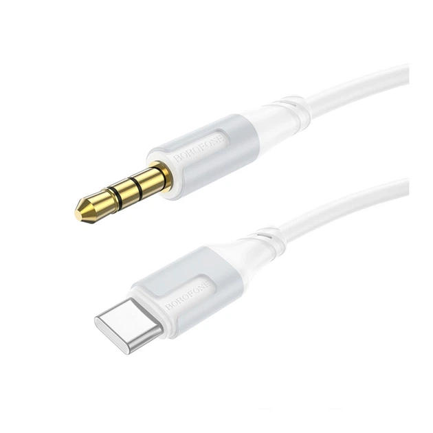 Aux кабель Borofone BL19 Type-C (male) – AUX 3.5мм (male) 1m, White – фото, отзывы ...
