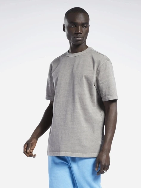 Футболка хлопковая длинная мужская Reebok Cl Nd Tee HB5966 S Серая ...