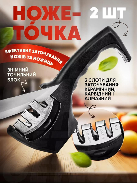 Набор 2 шт профессиональных ручных точилок для кухонных ножей, точилка ...