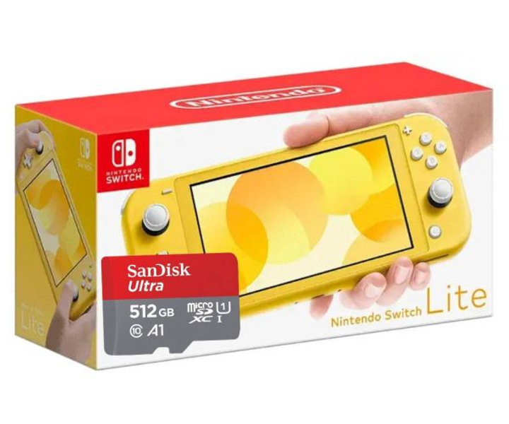 Игровая консоль Nintendo Switch Lite Yellow + Карта памяти SanDisk ...