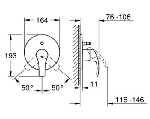 Верхняя часть смесителя для ванны GROHE Eurosmart 19450002 – фото ...