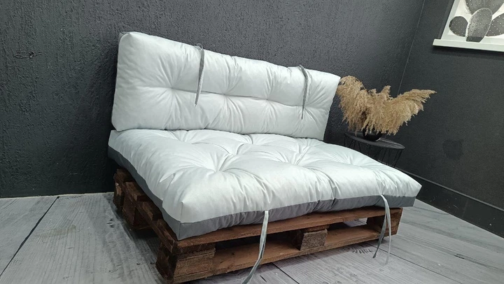 Матрац на гойдалку диван з піддонів лавочку шезлонг 120 40 60 оксфорд сірий фото отзывы