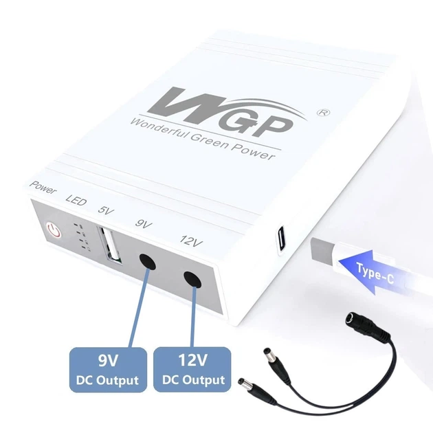 Mini UPS WGP 103B, Powerbank на 10400Mah, Выходы USB, DC 9V, 12V. ИБП ...
