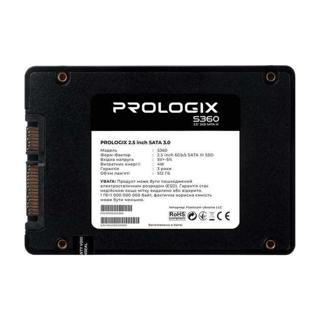 Накопичувач SSD 512GB Prologix S360 2.5" SATAIII TLC (513948) – фото, відгуки, характеристики в ...