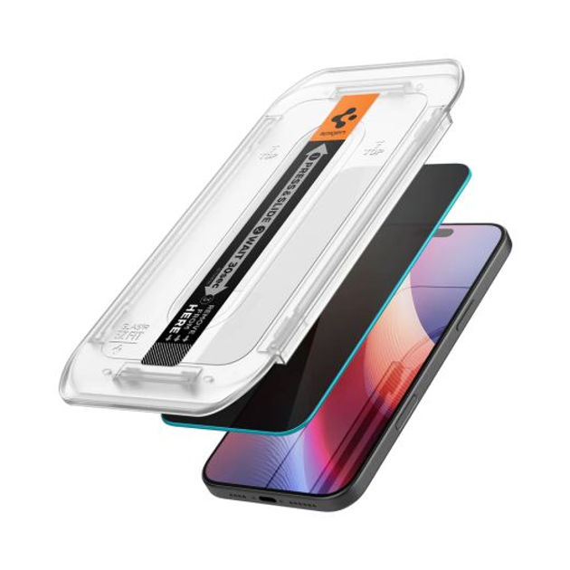 Защитное стекло антишпион Spigen Glass tR EZ Fit Privacy (2 шт.) для ...