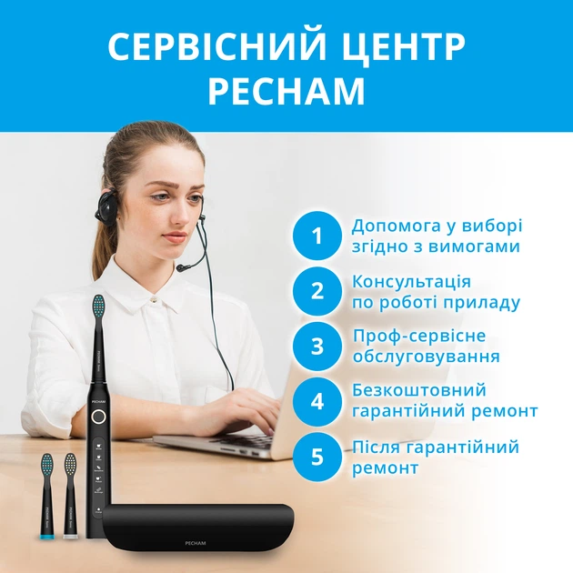 Іригатор Pecham Travel PC-5240 Black + Електрична зубна щітка PECHAM Black Travel PC-080 ...