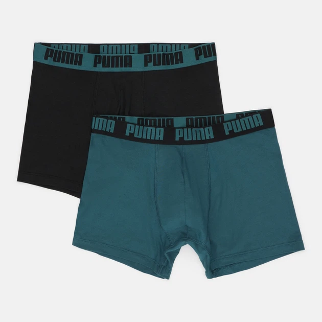 Набор трусов-боксеры мужских хлопковых Puma Men Everyday Basic Boxer 2P 93832021 M 2 шт Зеленый ...