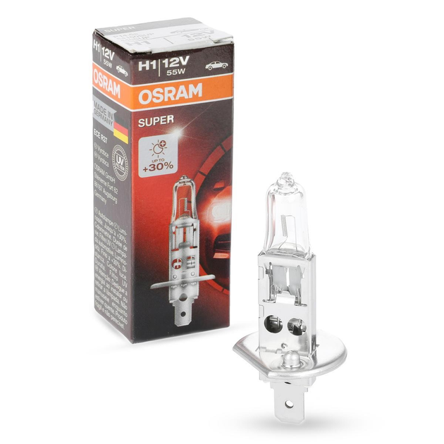 Галогеновая лампа OSRAM H1 64150SUP +30% 55W 12V P14.5S (1 шт) – фото ...