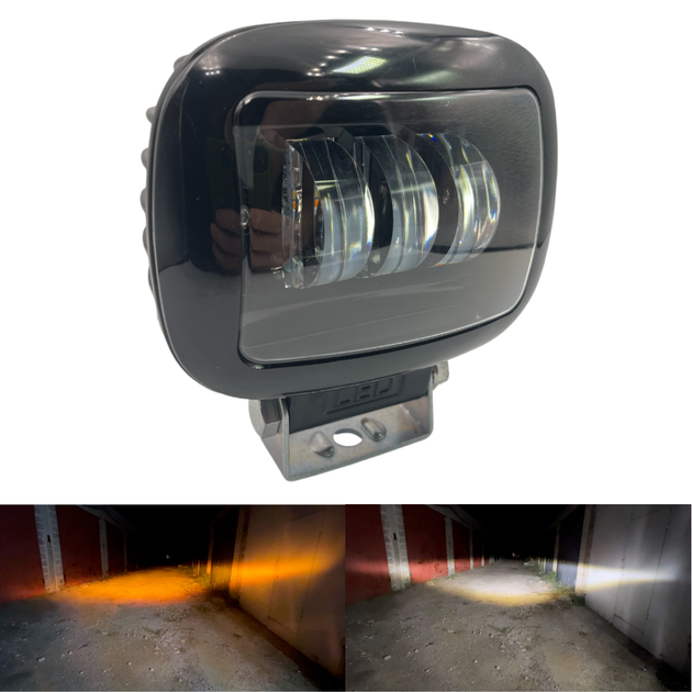 Дополнительная светодиодная LED лед фара квадратная 35W на 3 линзы с ...