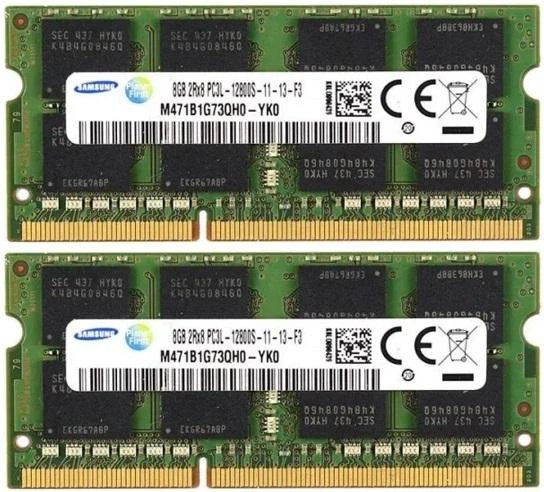 Оперативна пам'ять Samsung SoDimm 16GB (2шт. *8Gb) DDR3L 1600MHz PC3L 12800Мб/сек CL11 ...