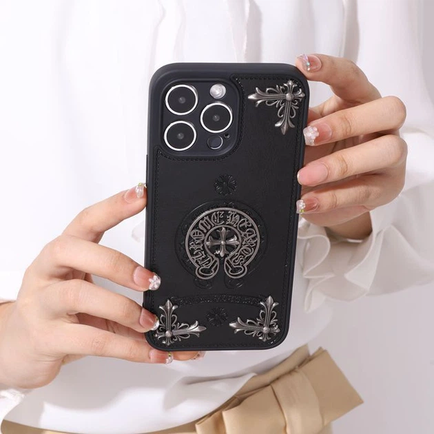 Чохол панель для Apple Iphone 13 Chrome Hearts екокожа + обідок із ...
