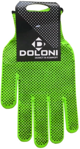 Перчатки рабочие защитные Doloni трикотажные 13 класс Лайм (Doloni-4415 ...