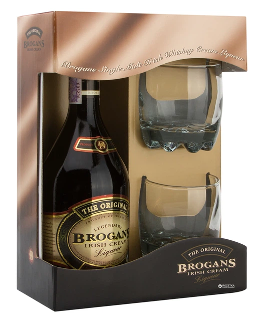 Ликер Brogans Irish Cream 0.7 л 17% + 2 стакана (5391329005001) – фото ...